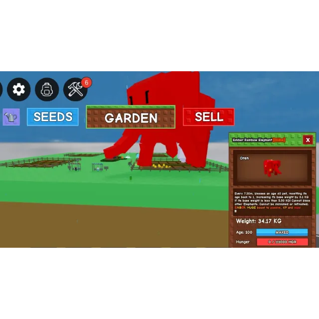 Huge Ember Rainbow Elephant 34.17 kg Grow A Garden No toy Needed - Grow ...