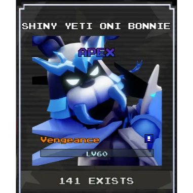 Shiny Yeti Oni Bonnie | FNTD2 - Five Nights TD Game Item - Gameflip