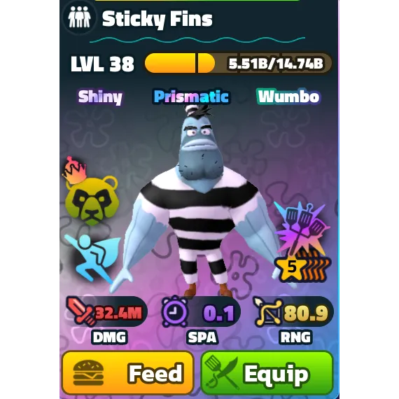 Sticky Fins (SW)(5Star) - Spongebob Tower Defense - Roblox Game Item ...