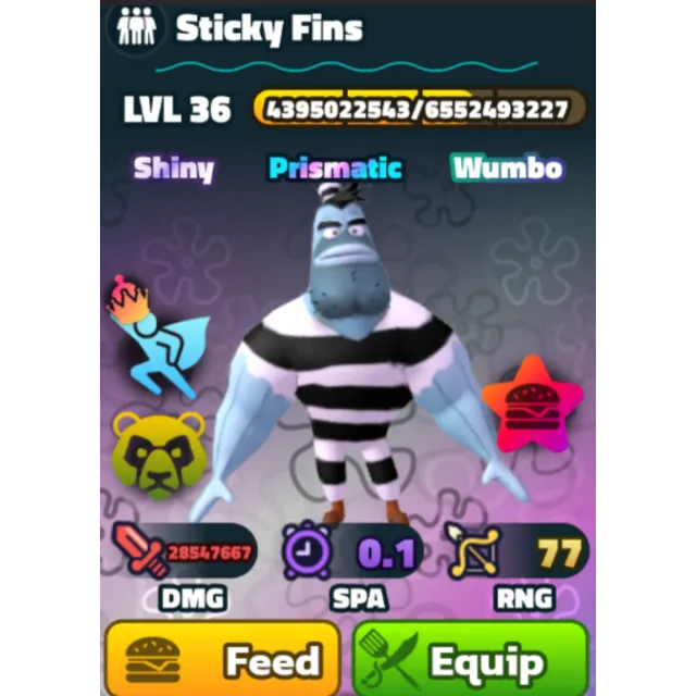 Sticky Fins (SW)(NC)(PP) - Spongebob Tower Defense - Roblox Game Item ...