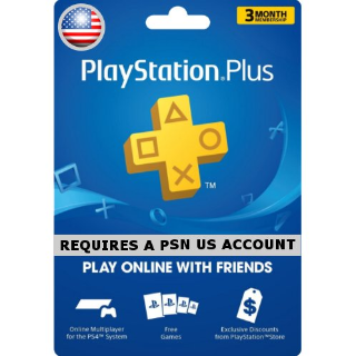 PlayStation Plus 3 month (USA) - PlayStation Plus Gift Cards - Gameflip