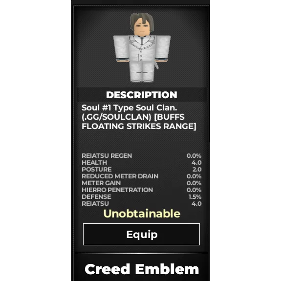Creed Emblem - Type Soul Game Item - Gameflip