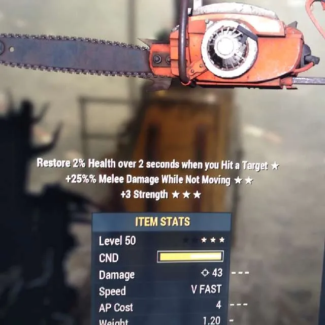 V 25/+3S Chainsaw - Fallout 76 Game Items - Gameflip