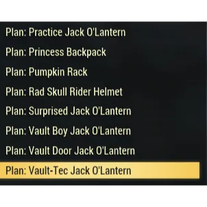 Spooky Scorched/Halloween（2023 event）(All 27 treadable plans) - Fallout ...