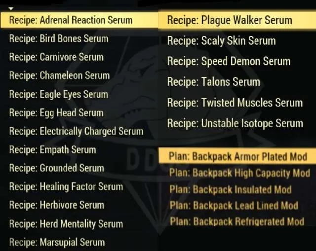 Serums Backpacks - Fallout 76 Game Items - Gameflip