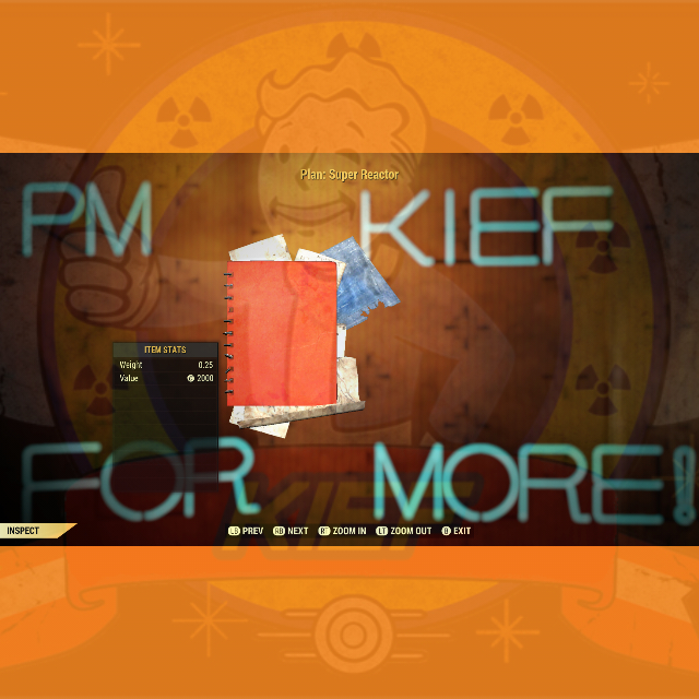 Plan | ⚡Super Reactor plan⚡ - Fallout 76 Game Item - Gameflip