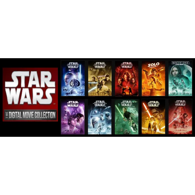 STAR WARS COMPLETE COLLECTION 10 MOVIE BUNDLE EPISODES 1-8 (HD DIGITAL ...