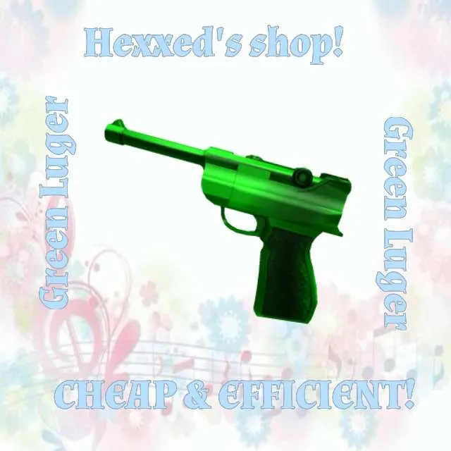 Green Luger MM2 - Murder Mystery 2 Game Item - Gameflip