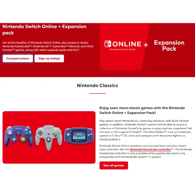 Nintendo Switch Online + Expansion pack - Family Add - Nintendo Switch ...