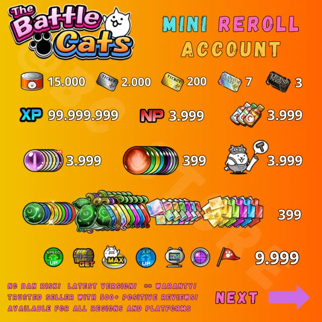 Mini reroll / gacha Battle Cats account [Android/iOS] [All regions ...