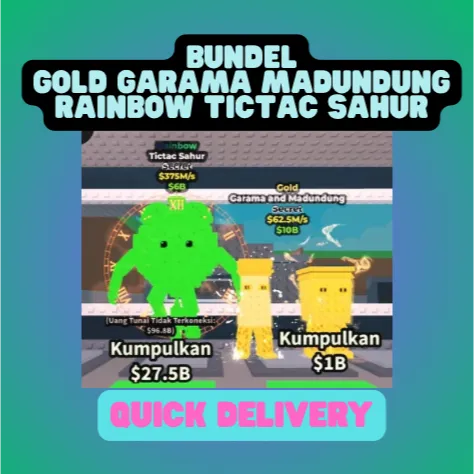 BUNDLE GOLD GARAMA MADUNDUNG + RAINBOW TICTAC SAHUR - Steal a Brainrot ...