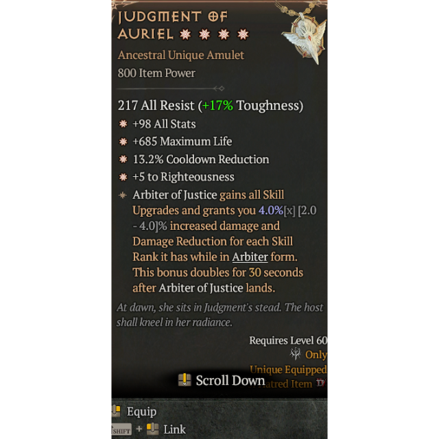 Diablo 4 S12 Judgment of Auriel 4GA special affix max roll 4% - Diablo ...