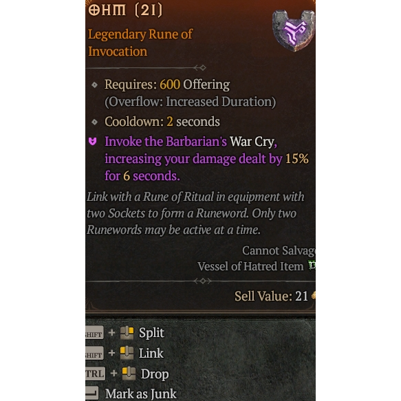 Season 6 rune Ohm x6 Diablo 4 - Diablo Franchise Game Items - Gameflip