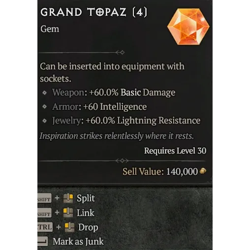 S9 Grand Topaz x10 Diablo 4 - Diablo IV Game Item - Gameflip