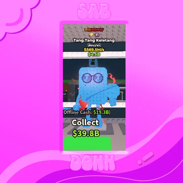 RAINBOW TANG TANG KELETANG 569.5M/S - Steal a Brainrot Game Item - Gameflip