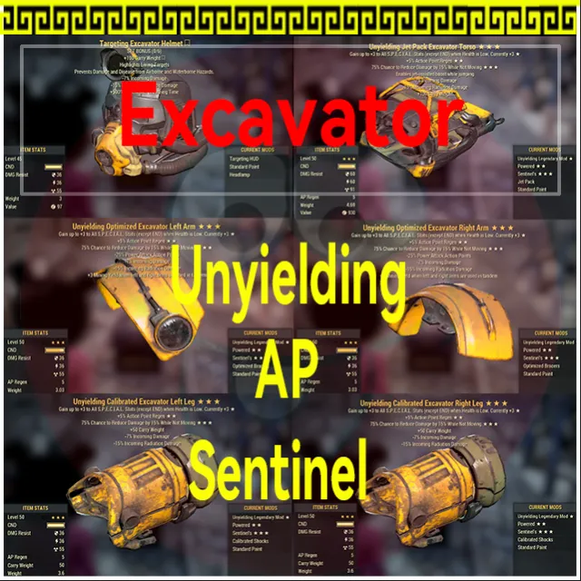 Apparel | set Excavator Uny/ap/sen - Fallout 76 Game Item - Gameflip