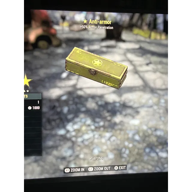 Anti-Armor mod box - Fallout 76 Game Items - Gameflip