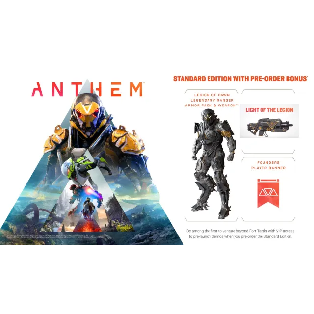 Anthem (PS4) Legion of Dawn Ranger Armor +Weapon Pre-Order DLC Bonus ...