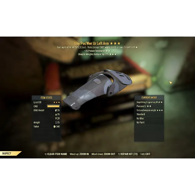 Uny/Poi/WWR Urban Scout Left arm - Fallout 76 Game Items - Gameflip