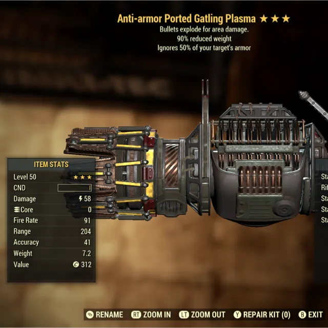 Weapon | AAE Gatling Plasma - Fallout 76 Game Items - Gameflip