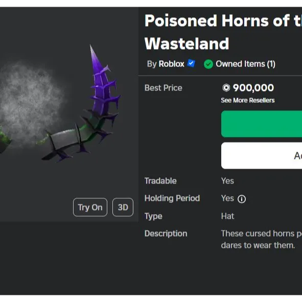 Poisoned Horns of the Toxic Wasteland - Other Game Items - Gameflip