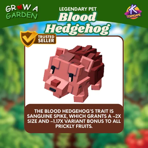 Blood hedgehog Grow a Garden > pet - Game Item - Gameflip