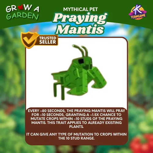 Praying Mantis - Grow a Garden - Game Item - Gameflip