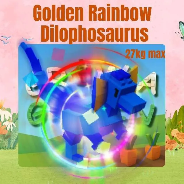 RAINBOW HATCHED DILOPHOSAURUS - Grow a Garden Game Item - Gameflip