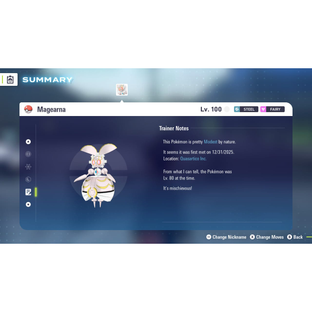 6 IVs Non-Shiny Battle Ready Magearna | Pokémon Legends: Z-A | Mega ...