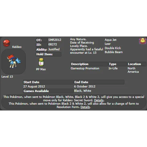 💧2012 GameStop Keldeo Event | Pokémon Sword & Shield | Untouched💧 ...