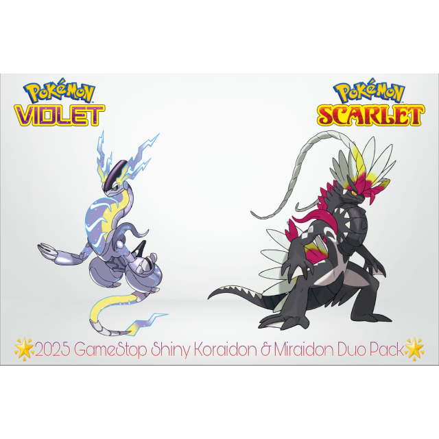 🌟2025 GameStop Both Shiny Koraidon & Miraidon Event | Pokémon Scarlet ...