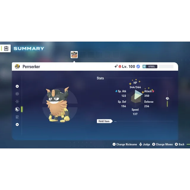🌟6 IVs Shiny Alpha Battle Ready Perrserker| Pokémon Legends: Z-A | Mega ...