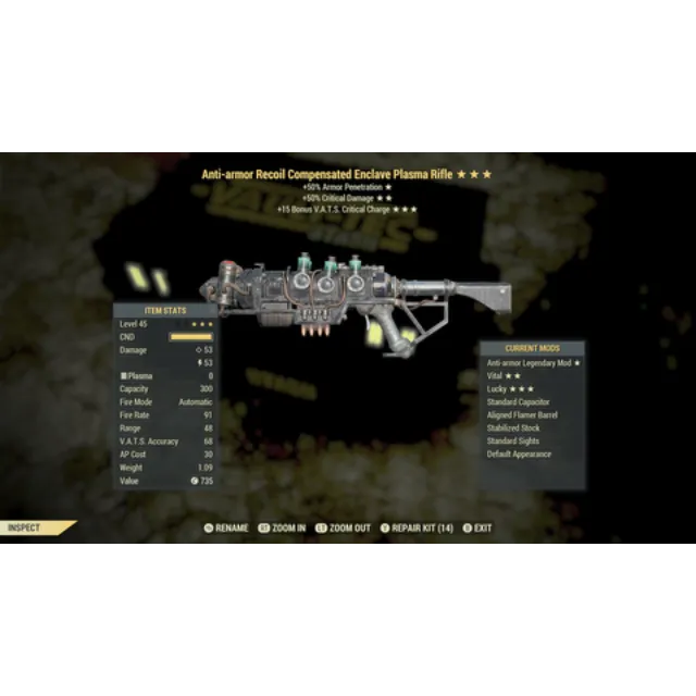 Anti armor vats Enclave - Fallout 76 Game Items - Gameflip