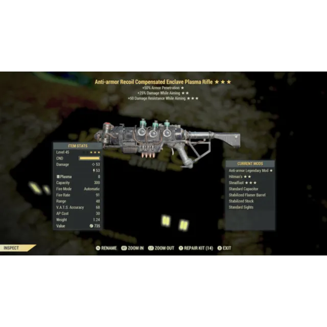 Anti armor aiming enclave - Fallout 76 Game Items - Gameflip