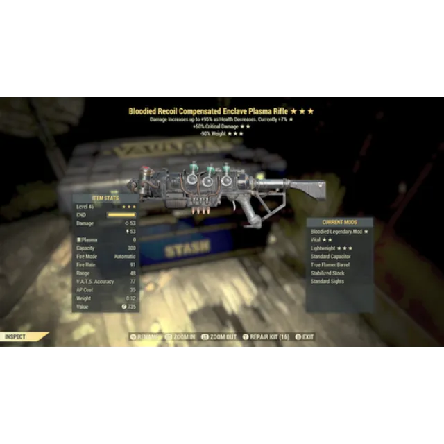 Bloodied 50/90 enclave - Fallout 76 Game Items - Gameflip