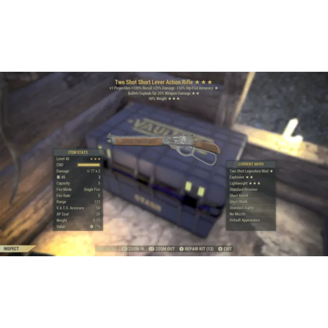 Two shot E/90 lever action rifle - Fallout 76 Game Items - Gameflip