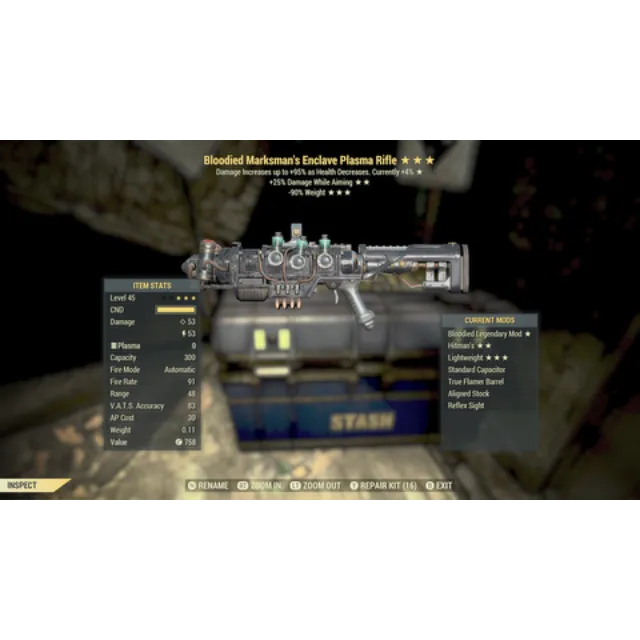 Bloodied aiming/ 90 enclave - Fallout 76 Game Item - Gameflip