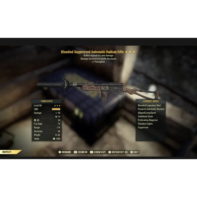 Bloodied Explosive Radium rifle - Fallout 76 Game Items - Gameflip