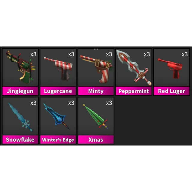 MM2 CHRISTMAS GODLYS (24 PC) - Murder Mystery 2 Game Items - Gameflip