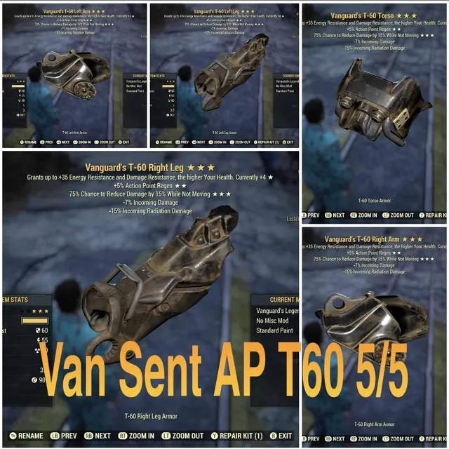 T-60 Vanguard AP Sentinel - Fallout 76 Game Items - Gameflip