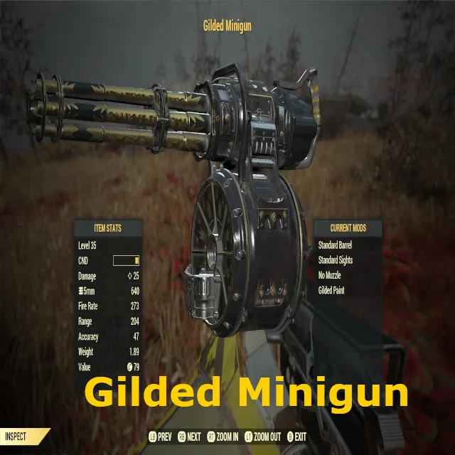 Gilded Minigun - Fallout 76 Game Item - Gameflip