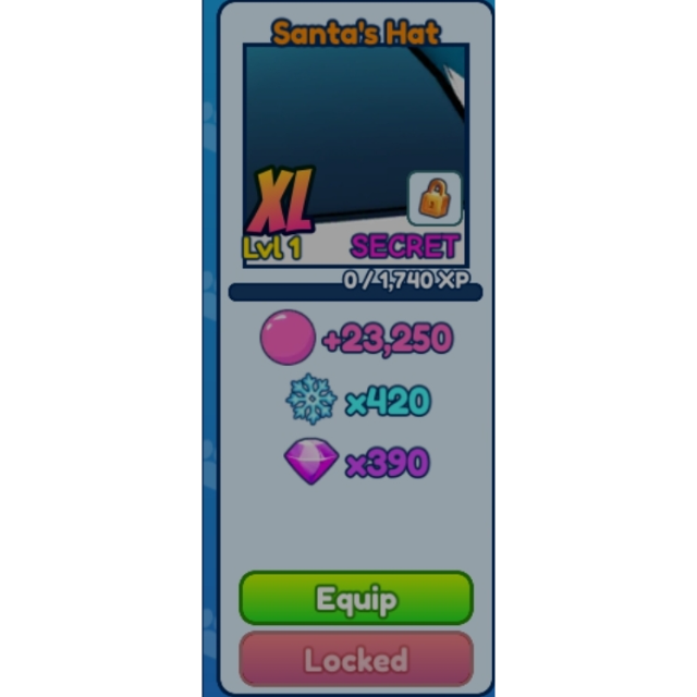 SHINY (XL) SANTA HAT BGSI (ULTRA RARE) - Bubble Gum Simulator Game Item ...