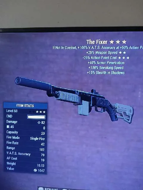 Sta 25 25 Fixer - Fallout 76 Game Items - Gameflip