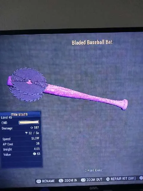 Bladed Pink Baseball Bat - Fallout 76 Game Item - Gameflip