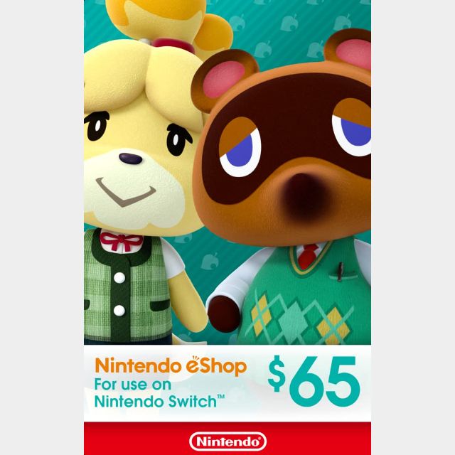 eCash - Nintendo eShop Gift Card 65 USD - Nintendo Switch [Digital Code ...