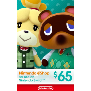 eCash - Nintendo eShop Gift Card 65 USD - Nintendo Switch [Digital Code ...