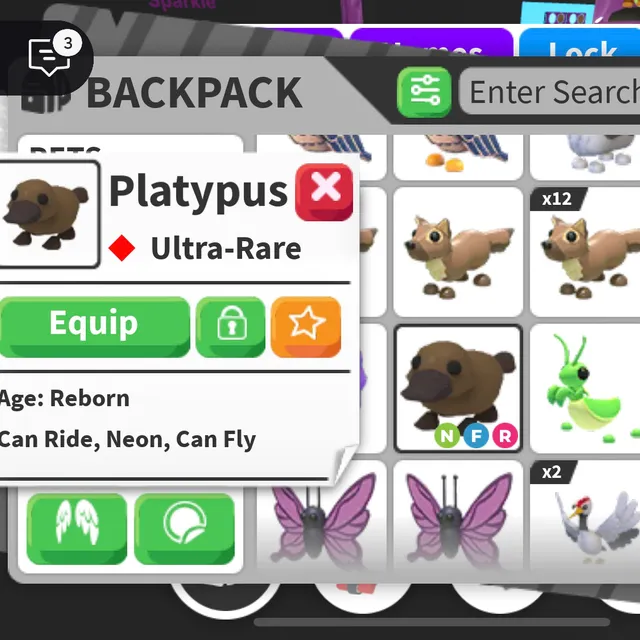 Neon Platypus - Adopt Me! Game Item - Gameflip