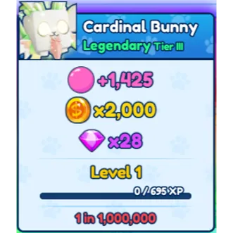 Cardinal Bunny | BGSI - Bubble Gum Simulator Game Item - Gameflip