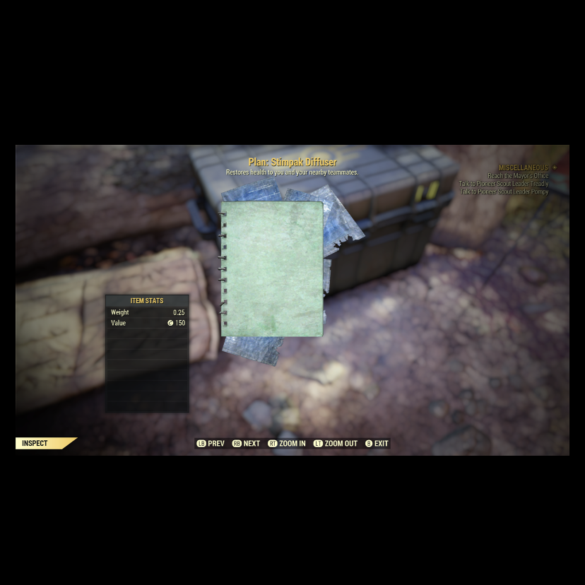 Plan | Stimpack Diffuser Plan - Game Items - Gameflip