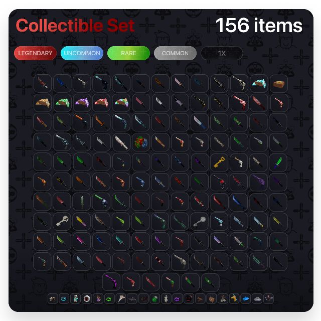 MM2・🔑 Collectible Set・156 items - Game Items - Gameflip